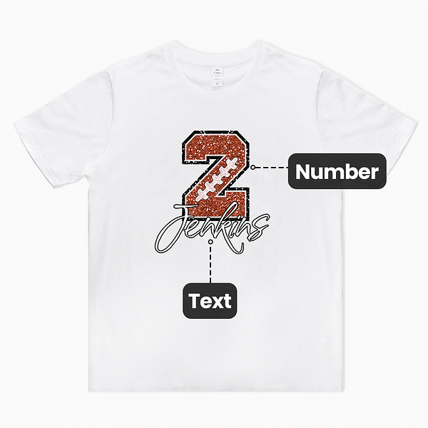 Personalized Football Number or Initial Shirt and Hoodie - CALLIE