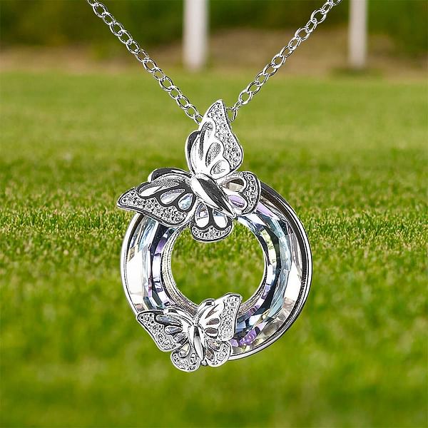 Personalized Butterflies Necklace Embellished with Swarovski Crystal ...