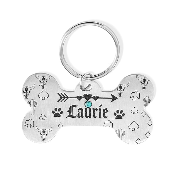 Personalized Turquoise Dog Tags with Name - CALLIE
