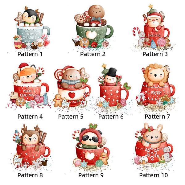 Personalized Cartoon Christmas Animal Camping Cup with Name - CALLIE