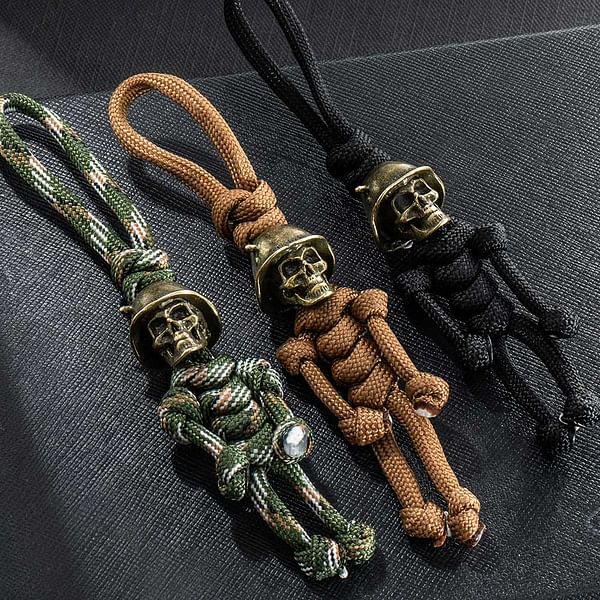 Personalized Goth Style Abrasion Resistant Braided Skull Pendant ...