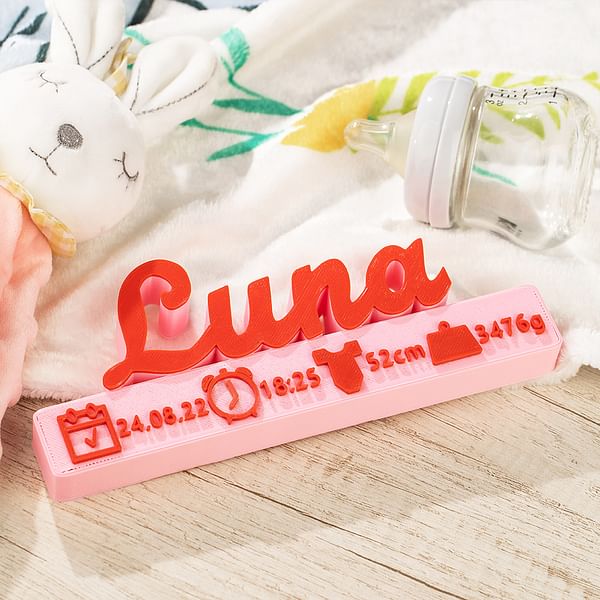 Personalized 3D Printing Birth Announcement Home Decor for Newborn Gift ...