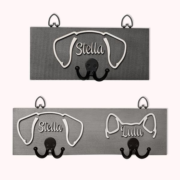 Personalised Dog Leash Holder with Name and Dog Ears Pattern - CALLIE