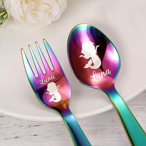 Personalized Mermaid Cutlery Set Gift for Kids - CALLIE