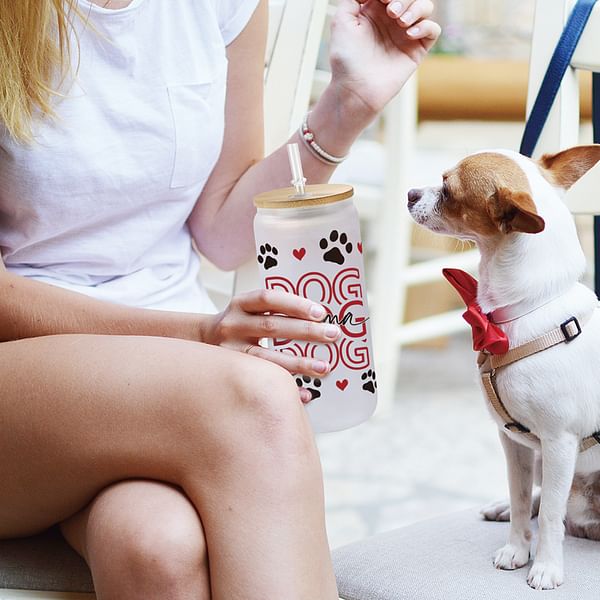 Personalized Dog Mom Cup with Lid and Straw - CALLIE