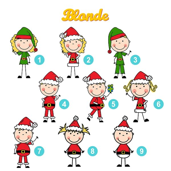 Personalized Christmas Stick Family Clip Art Metal Biscuit Tin - CALLIE