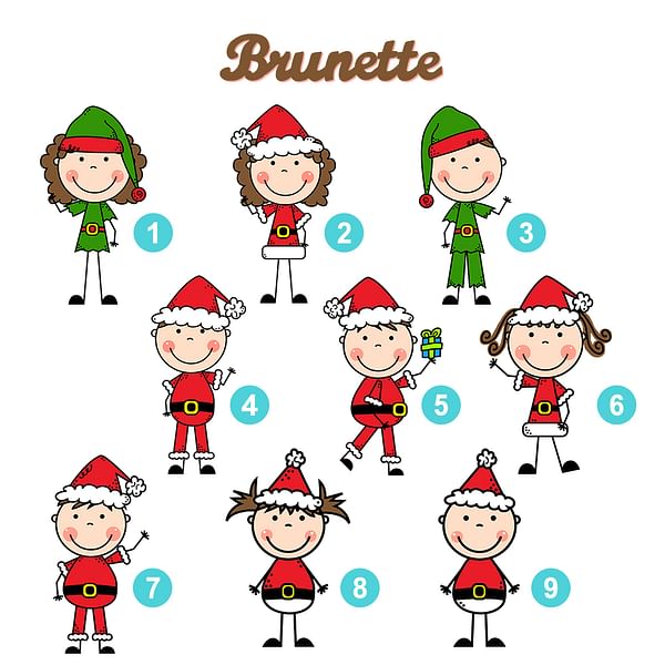 Personalized Christmas Stick Family Clip Art Metal Biscuit Tin - CALLIE