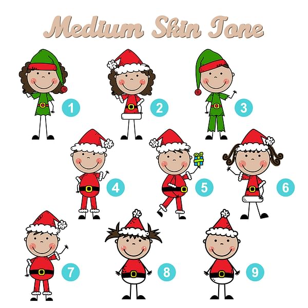 Personalized Christmas Stick Family Clip Art Metal Biscuit Tin - CALLIE