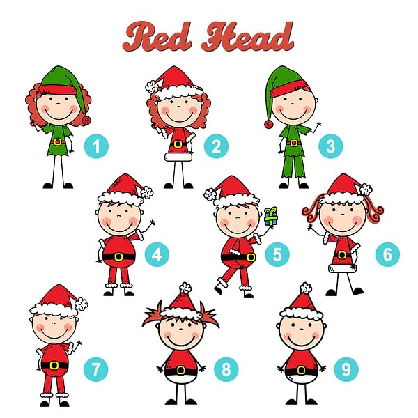 Personalized Christmas Stick Family Clip Art Metal Biscuit Tin - CALLIE