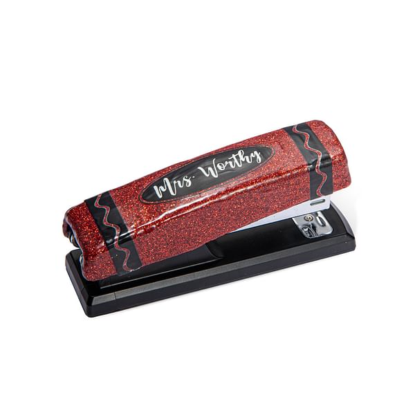 Personalized Handcrafted Pencil and Crayon Design Glitter Stapler for ...
