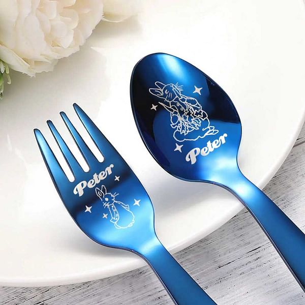 Personalized Name Peter Rabbit Cutlery Set, Tableware Gift for Kids ...