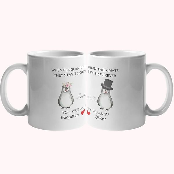 Personalised Penguin Couple Mug Matching Couple Mug - CALLIE