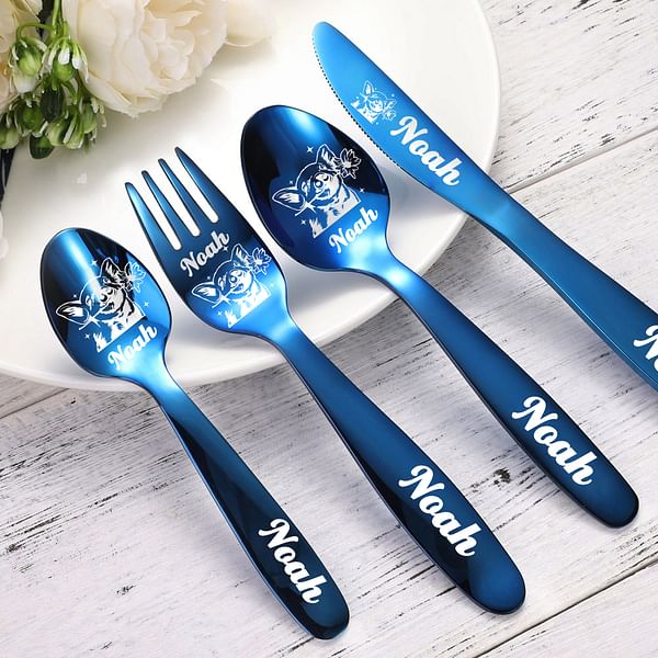 Personalised Pig Theme Cutlery Sets Gift for Kids - CALLIE