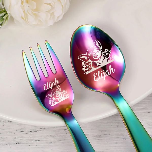 Personalised Pig Theme Cutlery Sets Gift for Kids - CALLIE