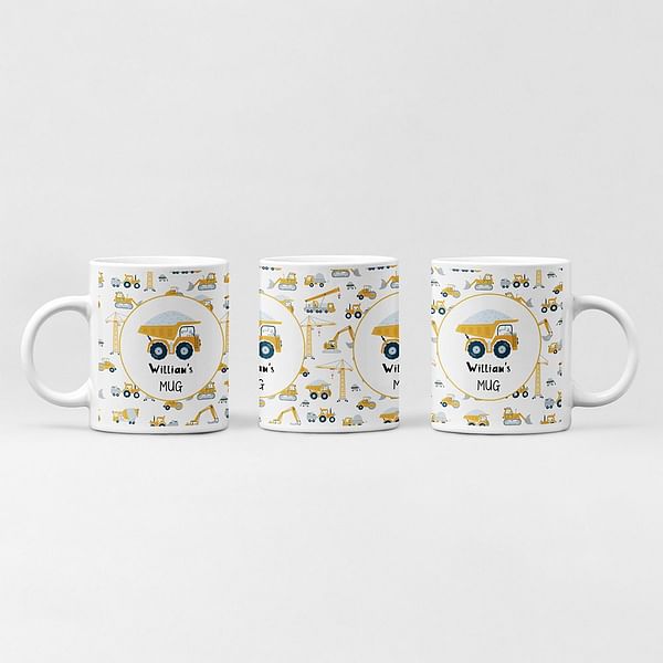 Personalized Construction Vehicle Mug Gift for Children, custom mugs ...