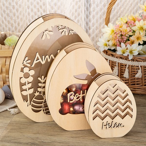 Personalized Easter Egg Chocolate Candy Holder Drop Box with 3 Sizes ...