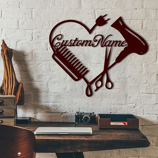 Enseigne personnalisée en métal pour coiffeur ou styliste - CALLIE