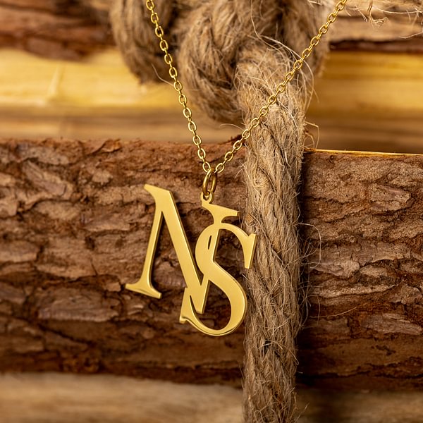 Personalized Chic Double Letters Necklace Wedding Birthday Jewelry Gift ...