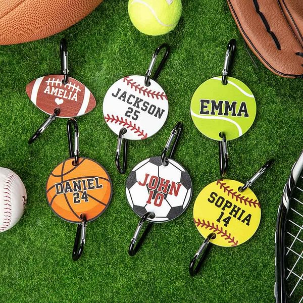 Personalized Baseball Softball Basketball Football Bag Tag Hook with ...