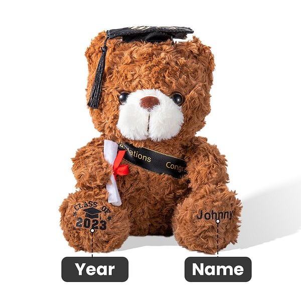 Personalized Graduation Gift Teddy Bear with Name and School - CALLIE