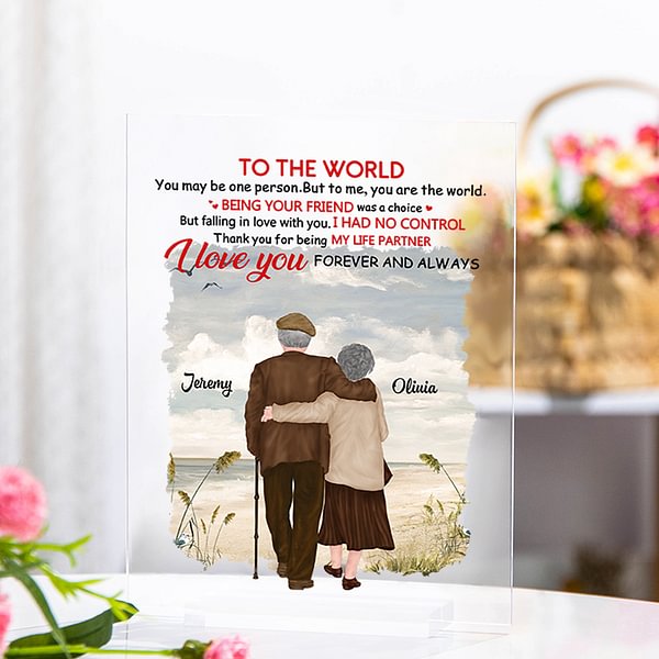 Personalized I Love You My Life Partner Seaside Vacation Old Couple ...