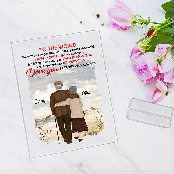 Personalized I Love You My Life Partner Seaside Vacation Old Couple ...