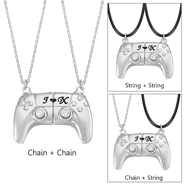 Personalized Magnetic Gamer Matching Necklace Set - CALLIE