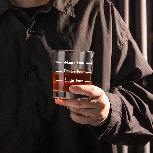 Personalized 10oz Pour Line Whiskey Glass with Engraved Name Father's ...