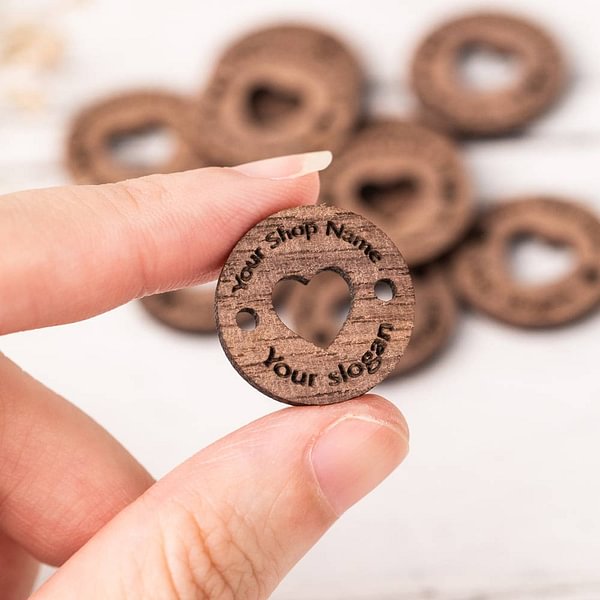 Personalized Set of 10 pcs Handmade Wooden Buttons for Clothing Labels ...