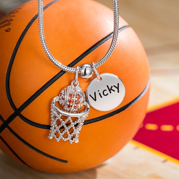 Personalized Stereoscopic Crystal Basketball Pendant Necklace with ...