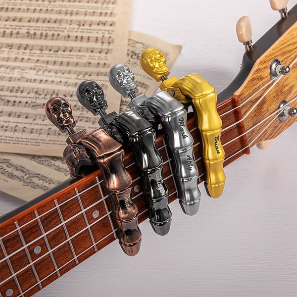 Personalized Engraved Skull Unique Guitar Capos with Name or Text for ...