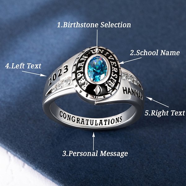 Personalized Mementos High School and College Class Graduation Ring ...