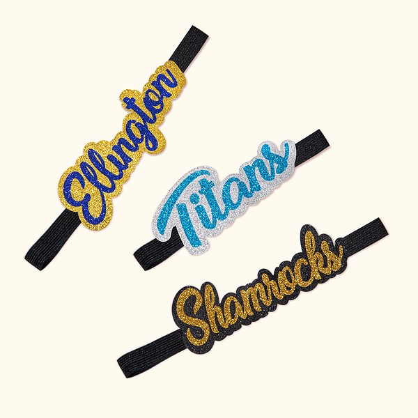 Personalized Glitter Name Stretchy Headbands for Youth Team Sport ...