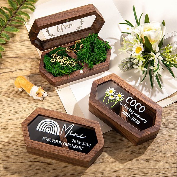 Personalized Remembrance Wooden Pet Fur Keepsake Rainbow Bridge Loss of ...