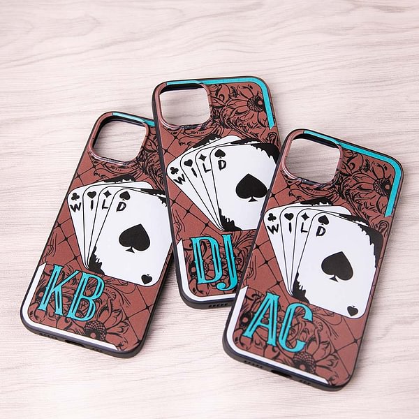 Personalized Western Wild Card Initial Phone Case for Her or Him - CALLIE