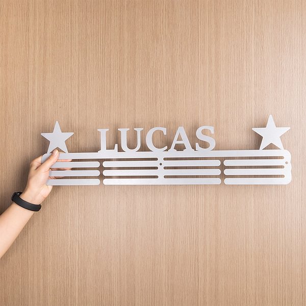 Personalized Medal Name Hanger Holder Award Display Rack with Stars ...