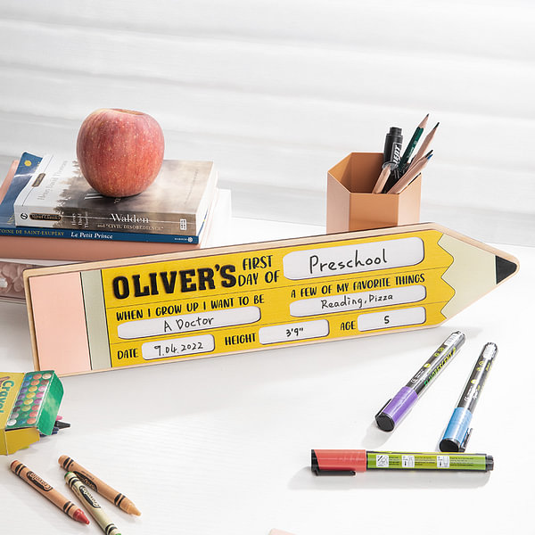 Personalized Back to School Wooden Pencil Sign for First Day of School ...