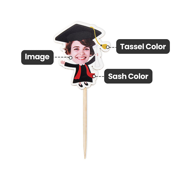 Personalized Set of 10 Graduation Photo Cupcake Toppers Cake ...