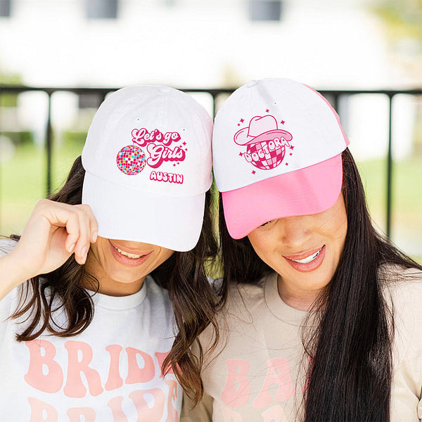 Personalized Disco Style Let's Go Girls Trucker Hat for Bridesmaid ...