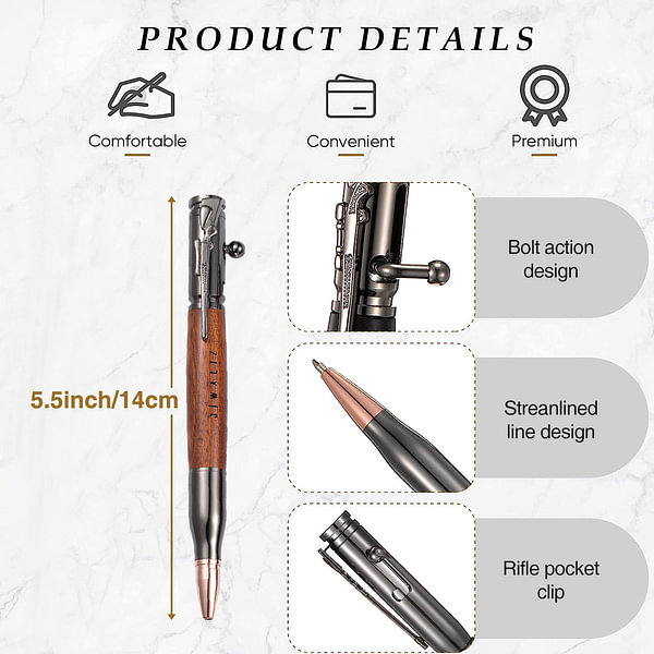 Custom Bullet Pen with Engraving & Rifle Bolt Action Father's Day Gift ...