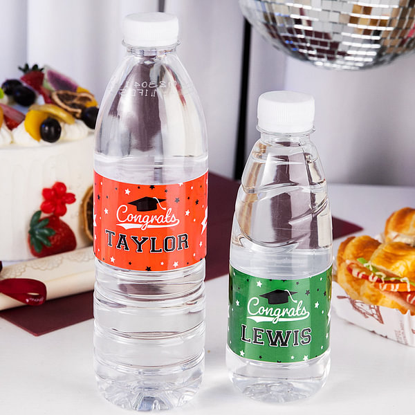 Personalized Grad Class of 2025 Set of 20 Waterproof Graduation Water ...