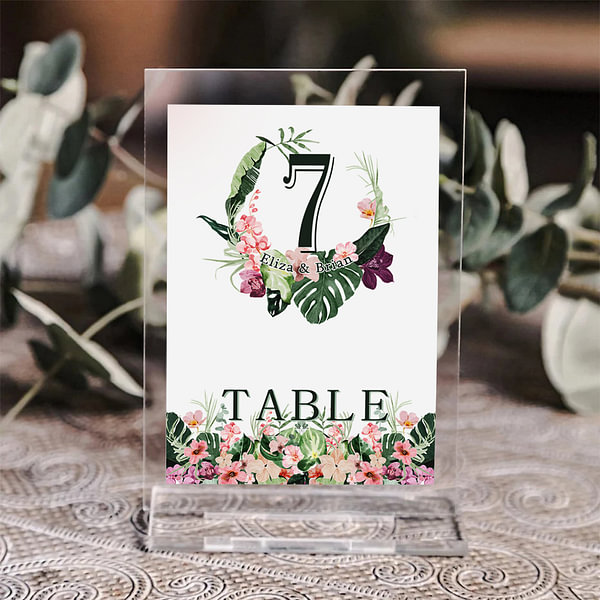 Personalized Number 1-30 Acrylic Wedding Table Template with Couple ...