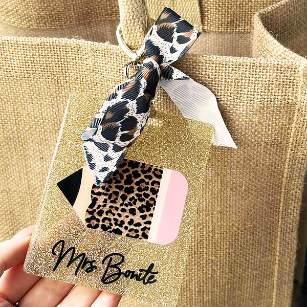 Personalized Beaded Lanyard and Bag Tag Set - CALLIE