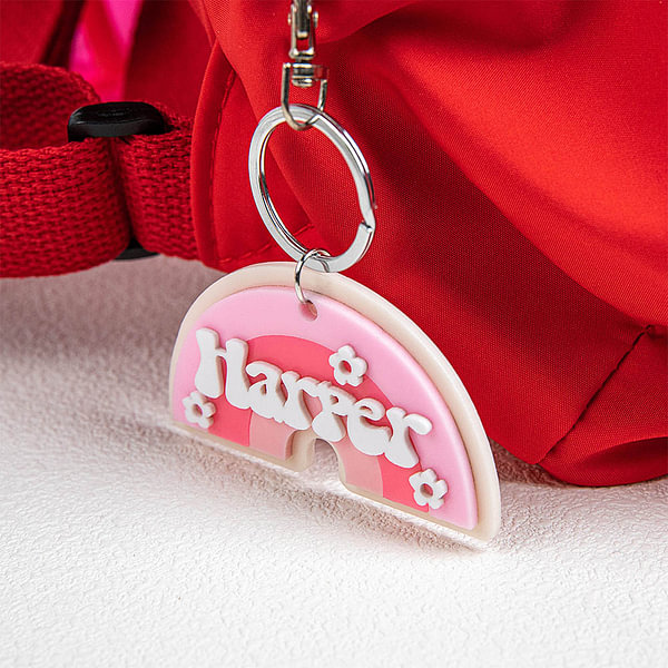 Personalized Retro Rainbow 3D Acrylic Keychain Name Tag for Kids ...