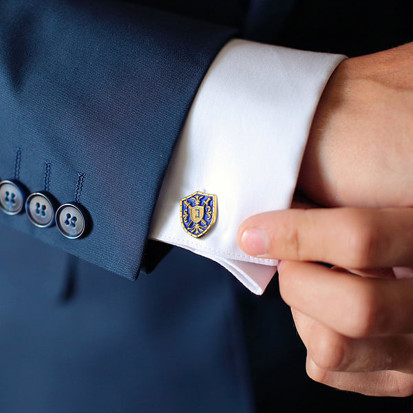 Personalized Knight Style Cufflinks and Tie Clip Set Brass Vintage Suit ...