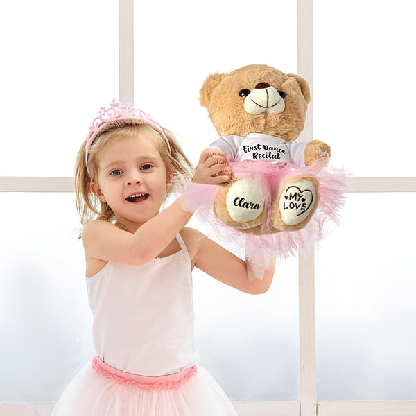 Personalized Cute Plush Dance Bear with Tutu and Text Recital Children ...
