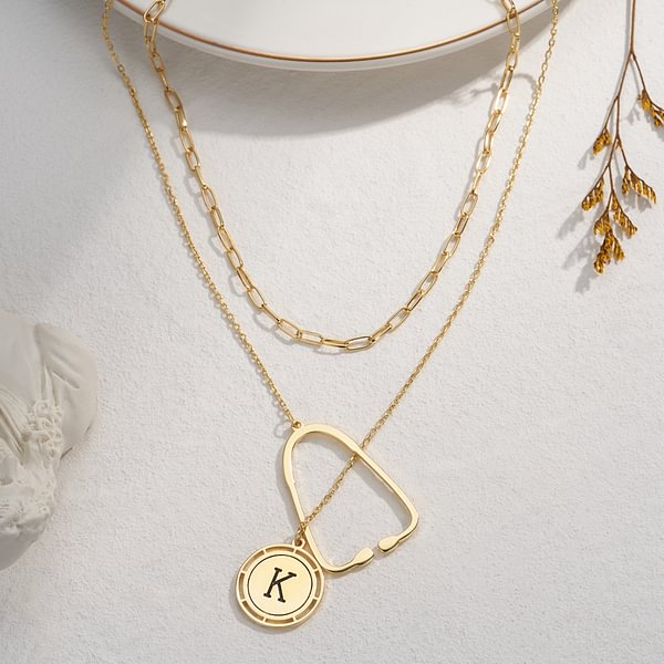 Personalized Stethoscope Link Chain Women Necklace with Engraved ...