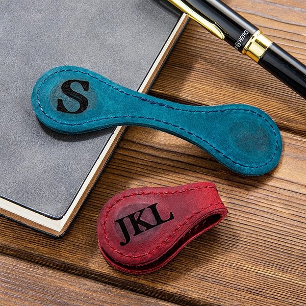 Personalized Magnetic Leather Bookmark Clip with Initial Monogram ...