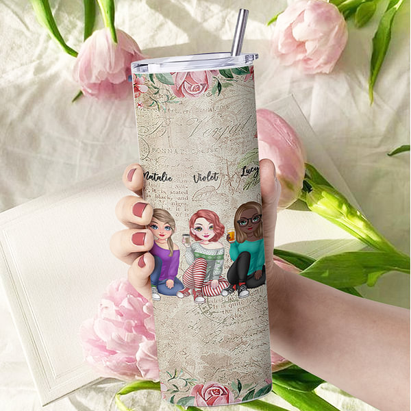 Personalised Besties Will Always Be Connected By Heart Straight Skinny ...