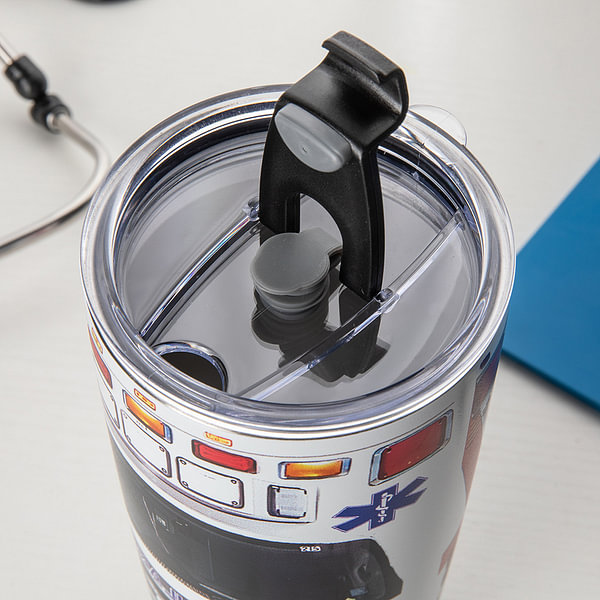 Personalized Ambulance 20oz Tumbler with Lid and Straw Appreciation EMS ...